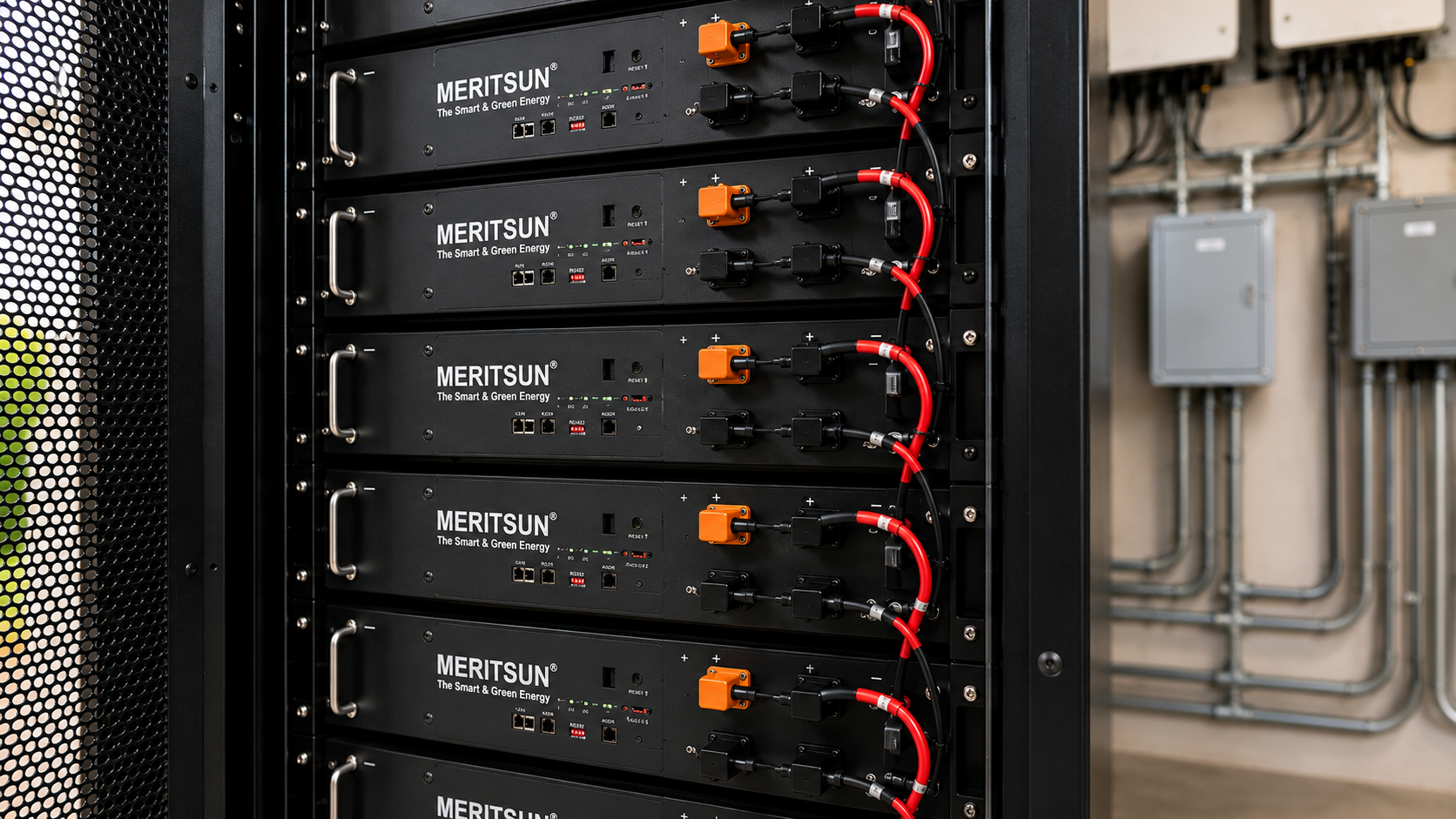 MERITSUN 50kWh Hotel Battery Installation Case: Rack-Mounted Solar ...