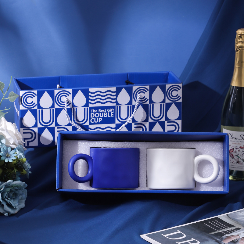 Premium Double Cup Business Set, 2 Cups Accompanying Gifts Niche Senior ...